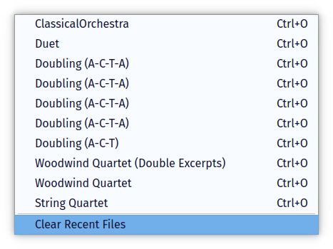 [MU4 Issue] Same shortcut for all items in "Recent Files" menu. · Issue #8109 · musescore ...