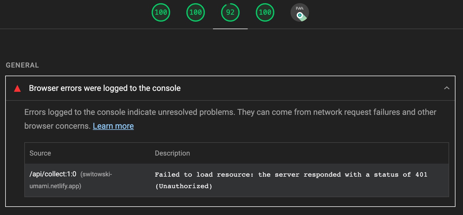 401 (Unauthorized) error during lighthouse report · Issue #1555 · umami-software/umami · GitHub