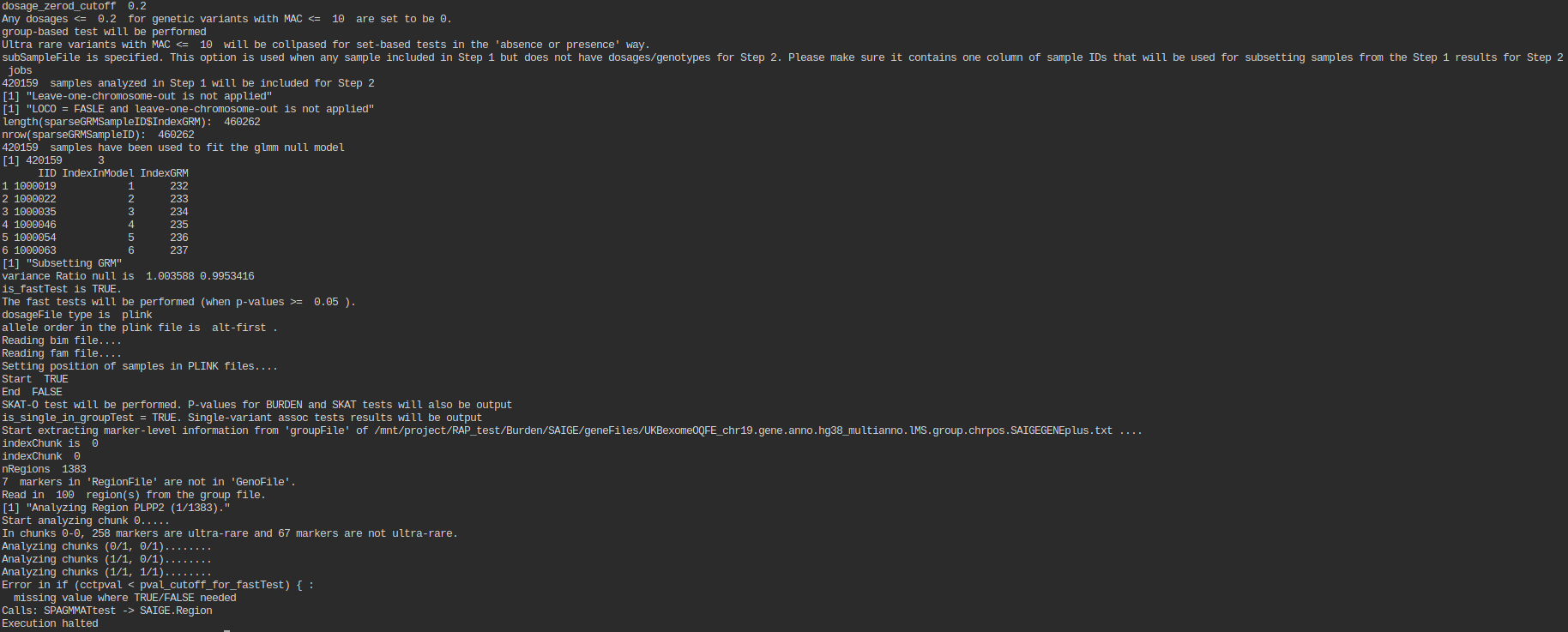 Error(s) during WES analysis on UKBB · Issue #106 · saigegit/SAIGE · GitHub