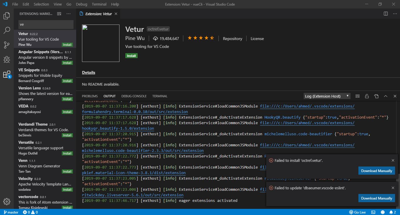 Can't update extension automatically or manually or install any new extension · Issue #80508 ...