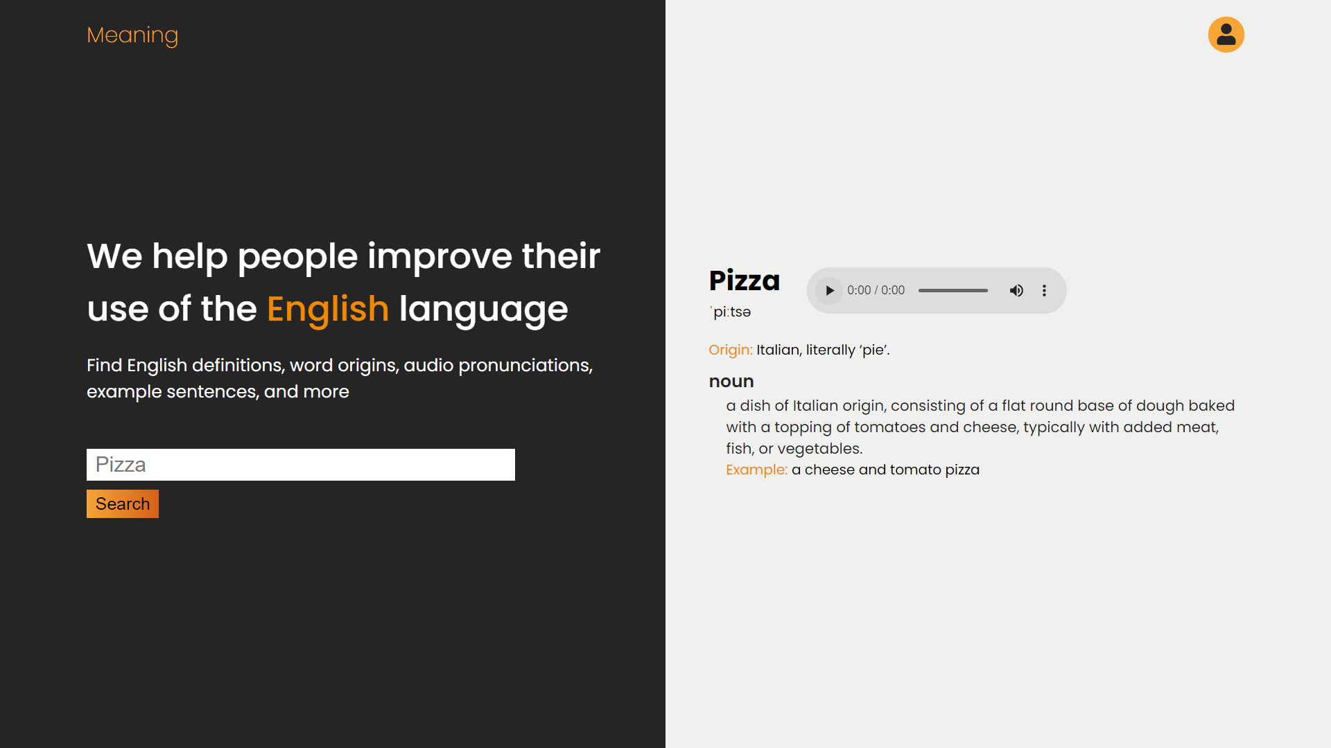 GitHub - SagarPaul007/Meaning-App: Dictionary website, created using ...