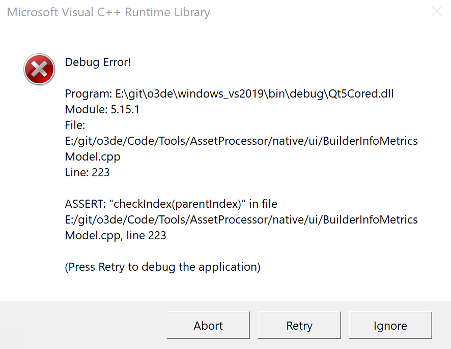 Asset Processor Crash In Debug · Issue 10978 · O3de O3de · Github