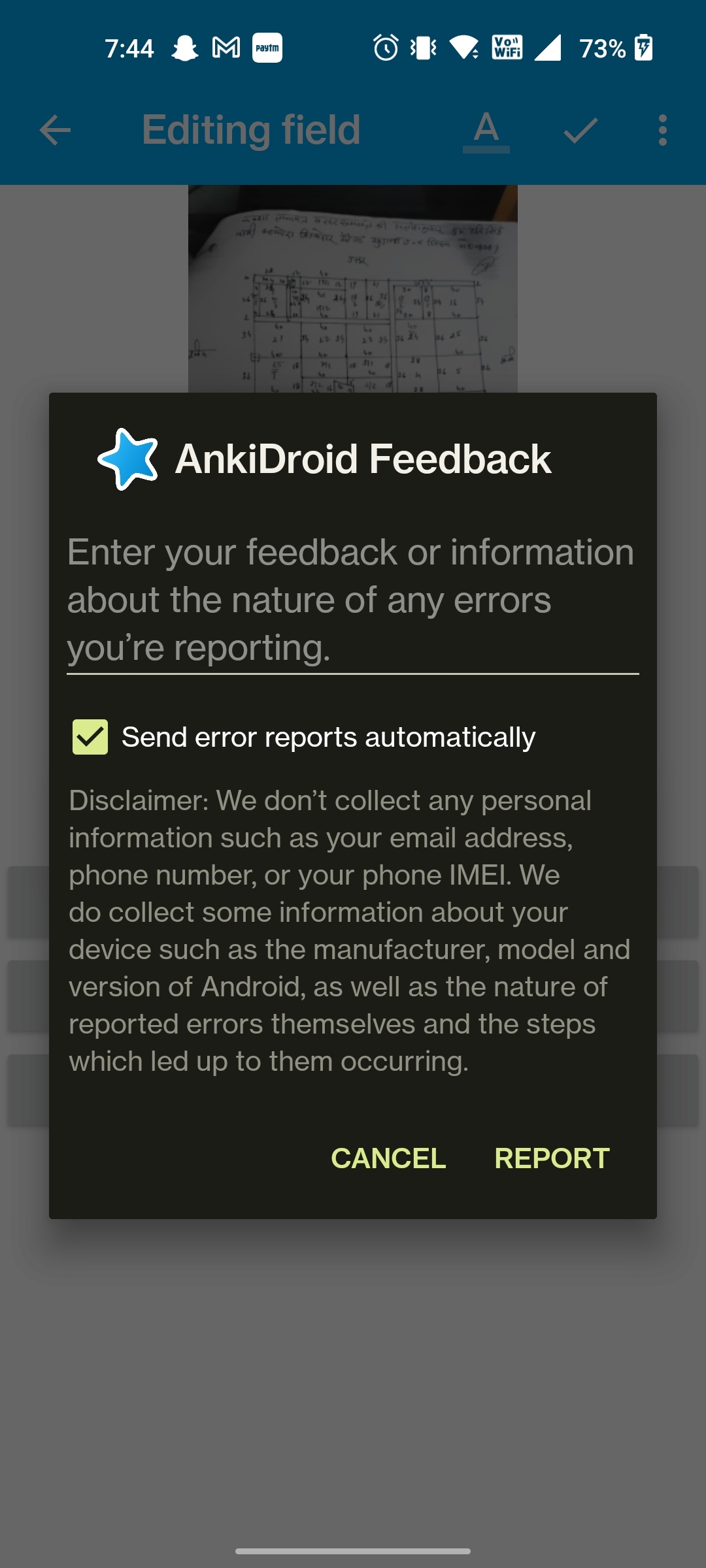 [Bug] Report generated when cropping image and pressed back · Issue #12768 · ankidroid/Anki ...