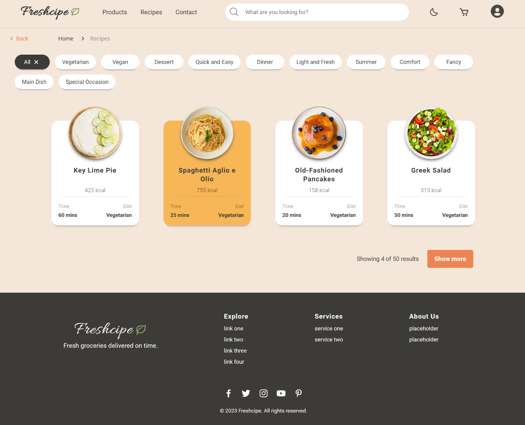 GitHub - NadaAlinour/freshcipe-react: E-commerce web application using React js