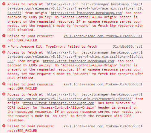 I'm getting CORS Error on load of v5.8.1 hence icons are not loading ...