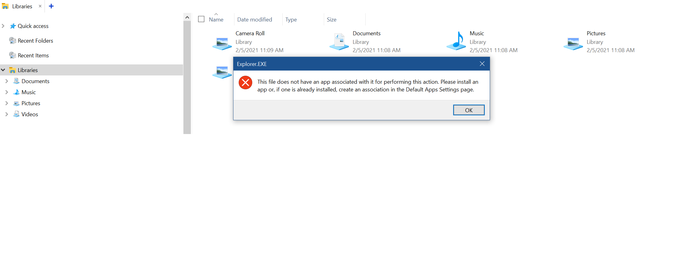 PowerShell v7 right-click context menu entries don't work on libraries ...