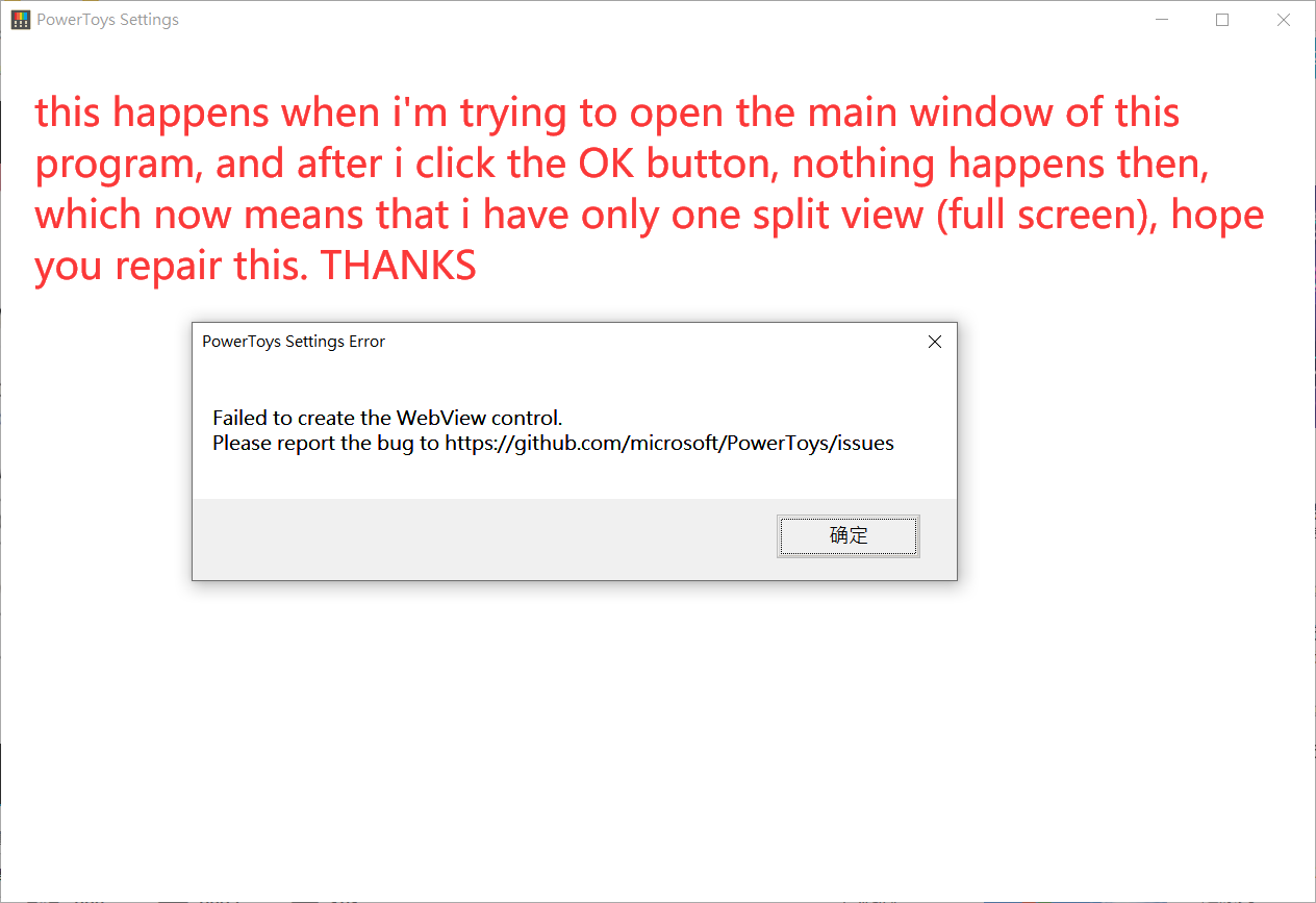 Open main window failed · Issue #801 · microsoft/PowerToys · GitHub
