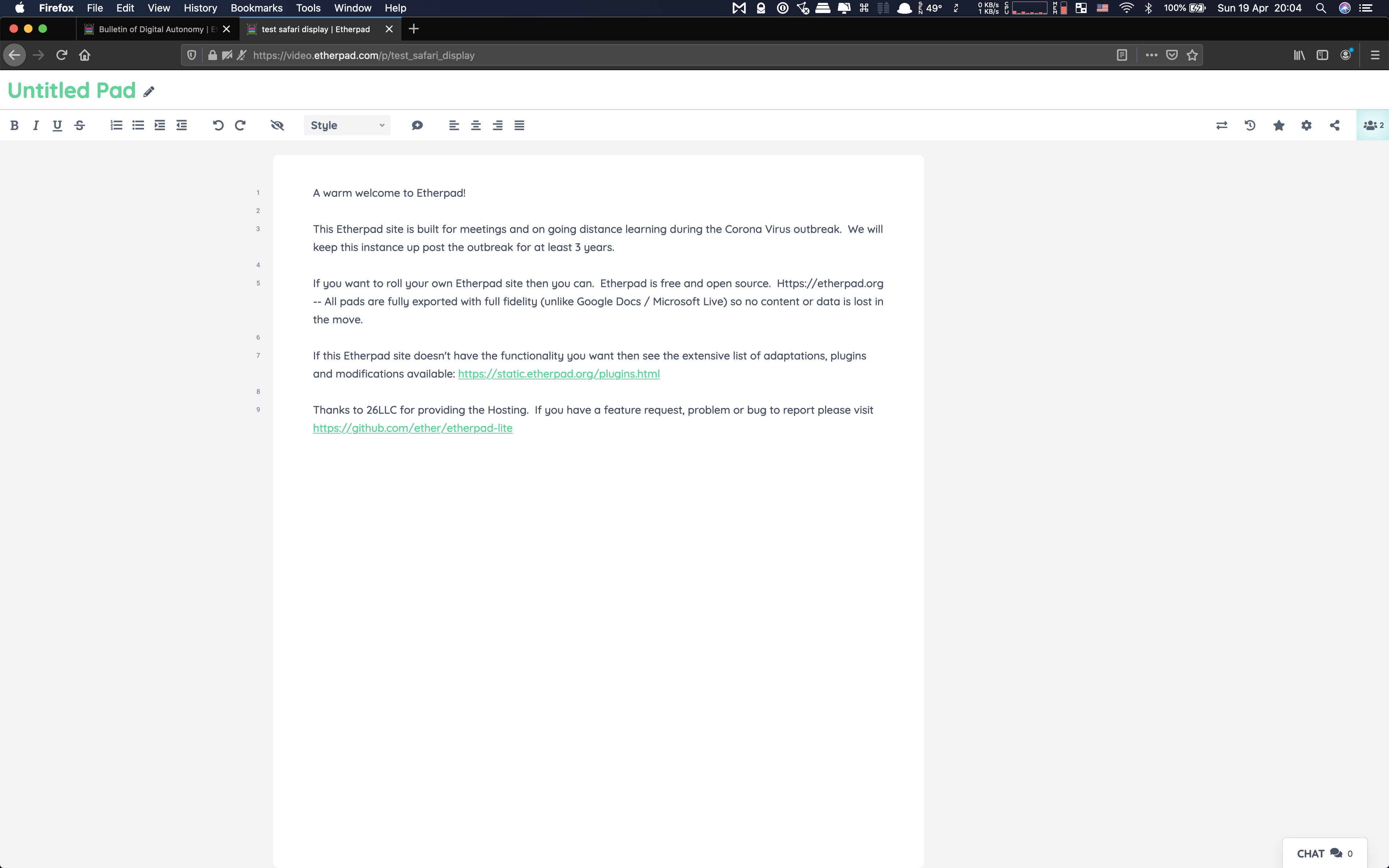 etherpad-lite 1.8.0 (48b0290) and Safari wrong display · Issue #3900 · ether/etherpad-lite · GitHub