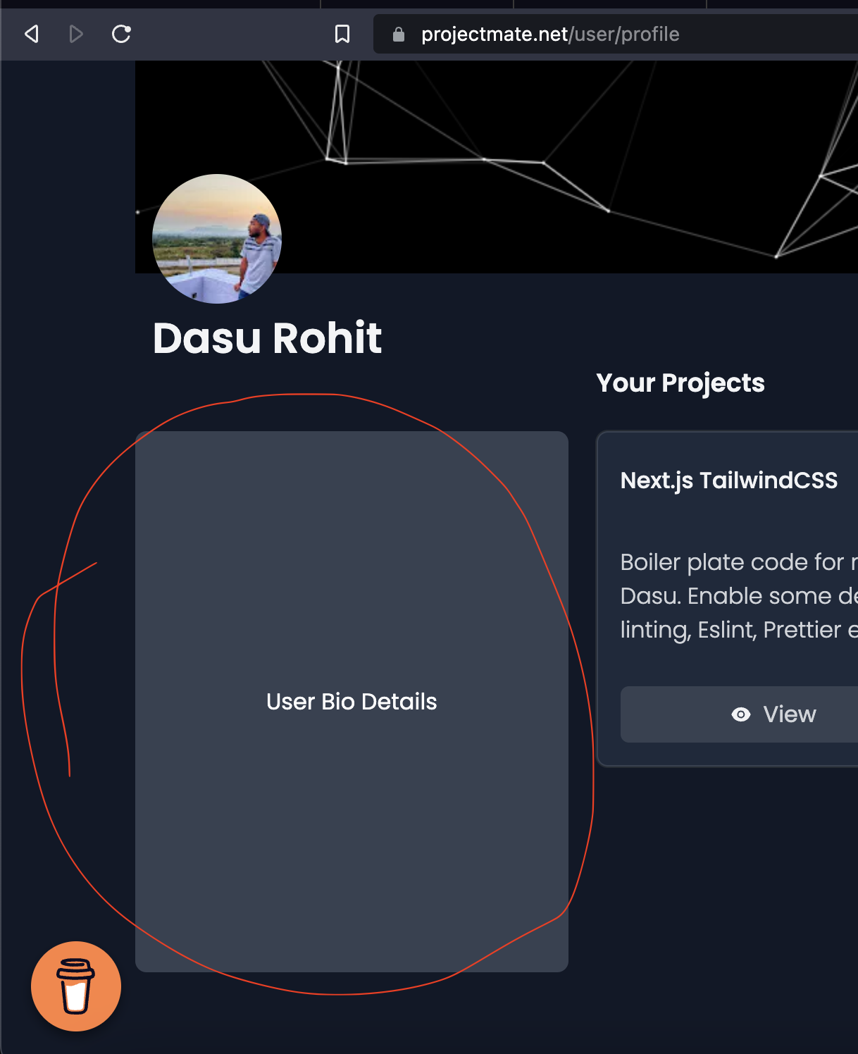 [FEATURE] add user bio section in profile page · Issue #337 · rohitdasu/projectmate · GitHub
