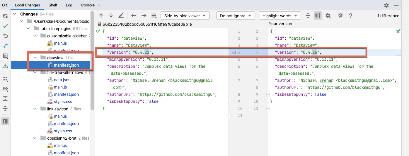 main.js for 0.4.22 and 0.4.26 releases are identical · Issue #976 · blacksmithgu/obsidian ...