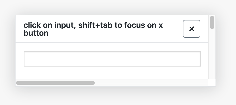 Tabbing to modal close button positions label outside of view · Issue ...