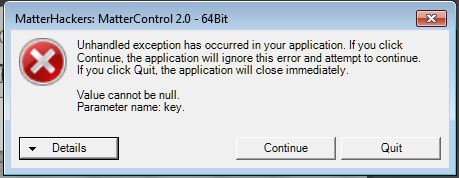 selecting help causes critical error · Issue #4650 · MatterHackers/MatterControl · GitHub