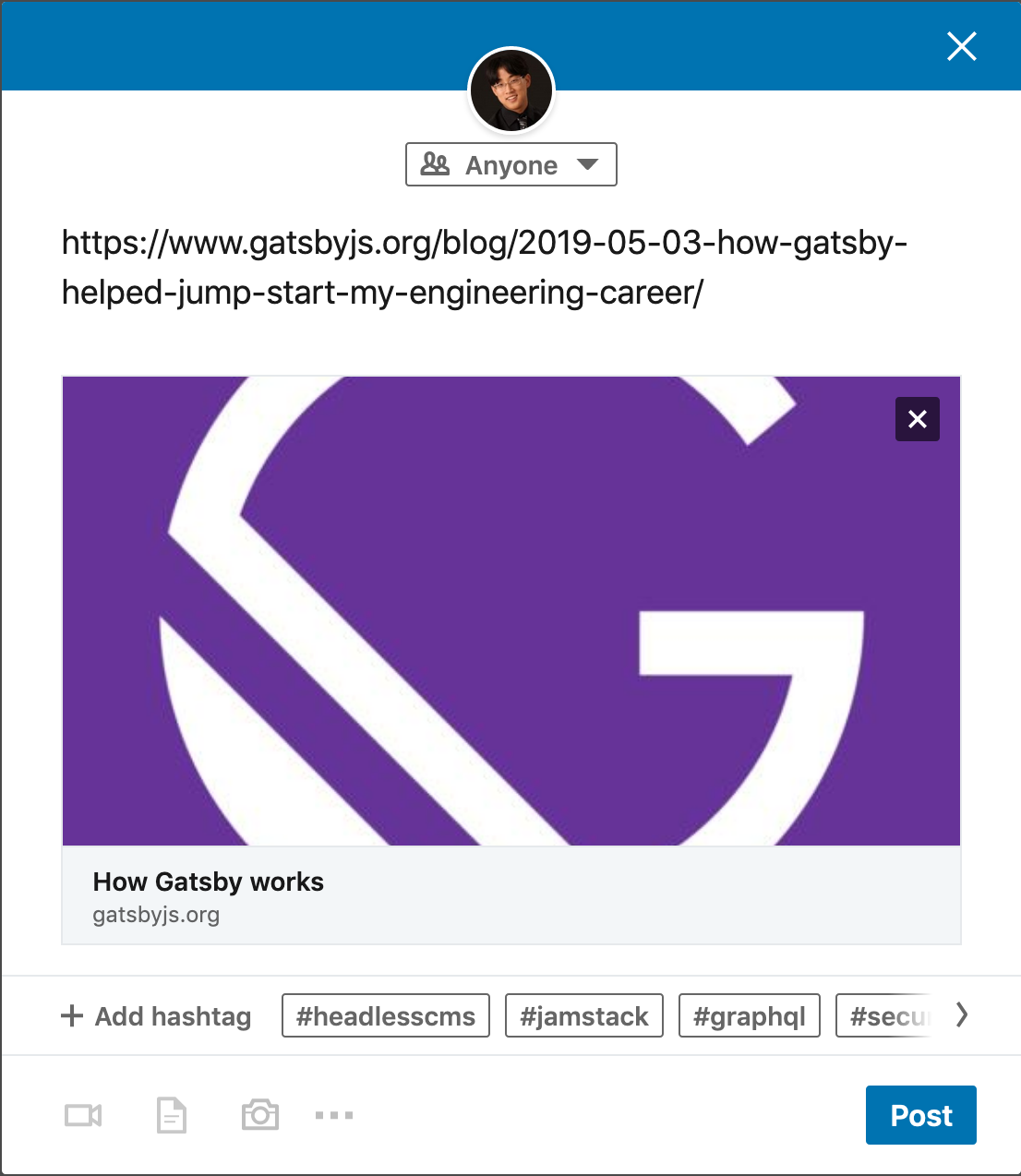 [bug] [www] gatsbyjs.org links do not have correct destination on LinkedIn social share · Issue ...