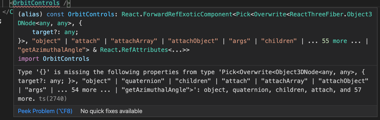 In OrbitControls' typing all properties are required? · Issue #113 ...
