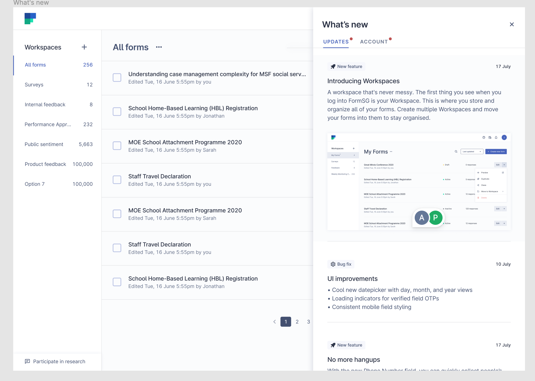 [React/What's New] Add views for What's New Feature · Issue #3987 · opengovsg/FormSG · GitHub