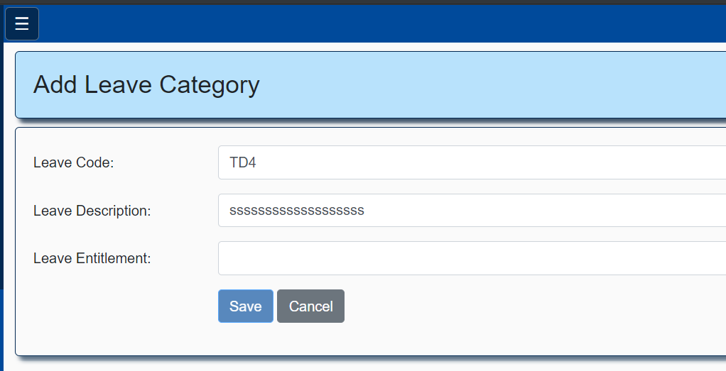 Modules: HR Dashboard - Leaves Catogories - Add Leave Catogory: No ...