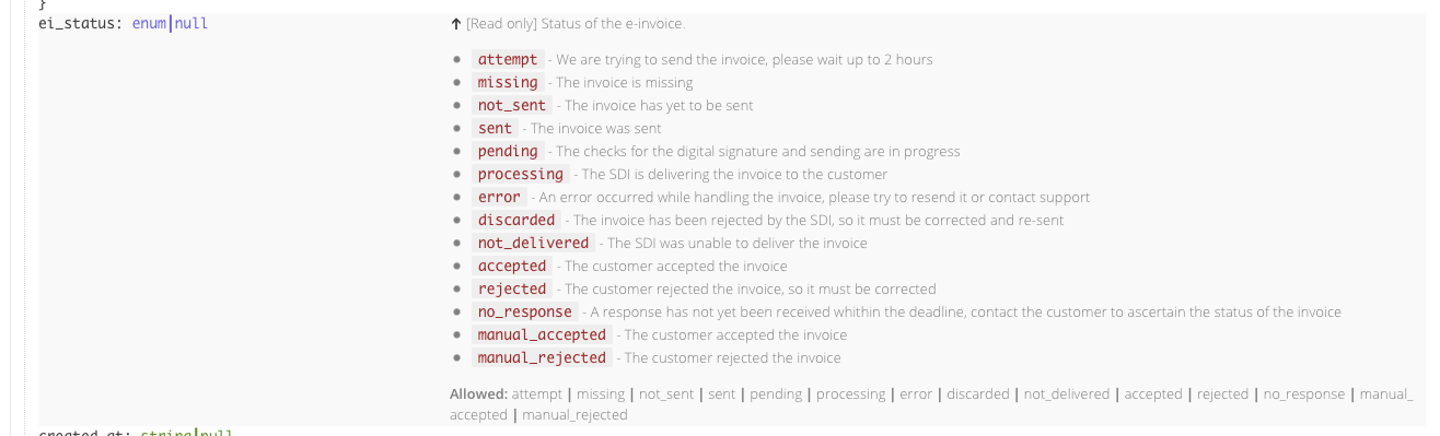 Valore degli stati di una fattura elettronica (ei_status) · fattureincloud api · Discussion #262 ...