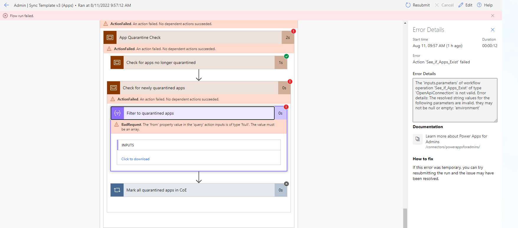 [CoE Starter Kit - BUG] Error for Admin | Sync Template v3 (Custom Connectors) · Issue #3429 ...
