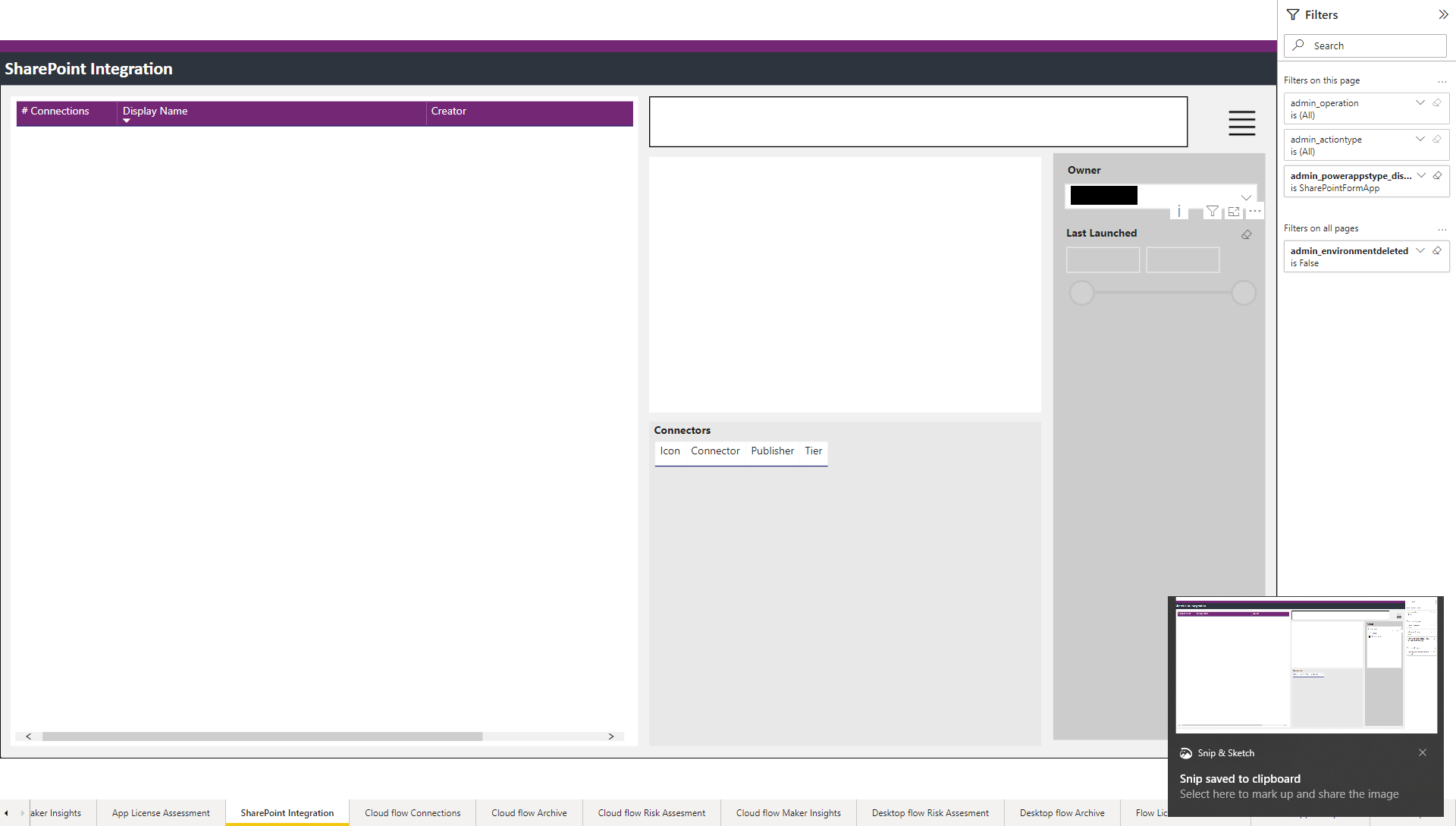 Coe Starter Kit Bug Power Bi Dashboard Sharepoint Integration Creator Filter Not Working 