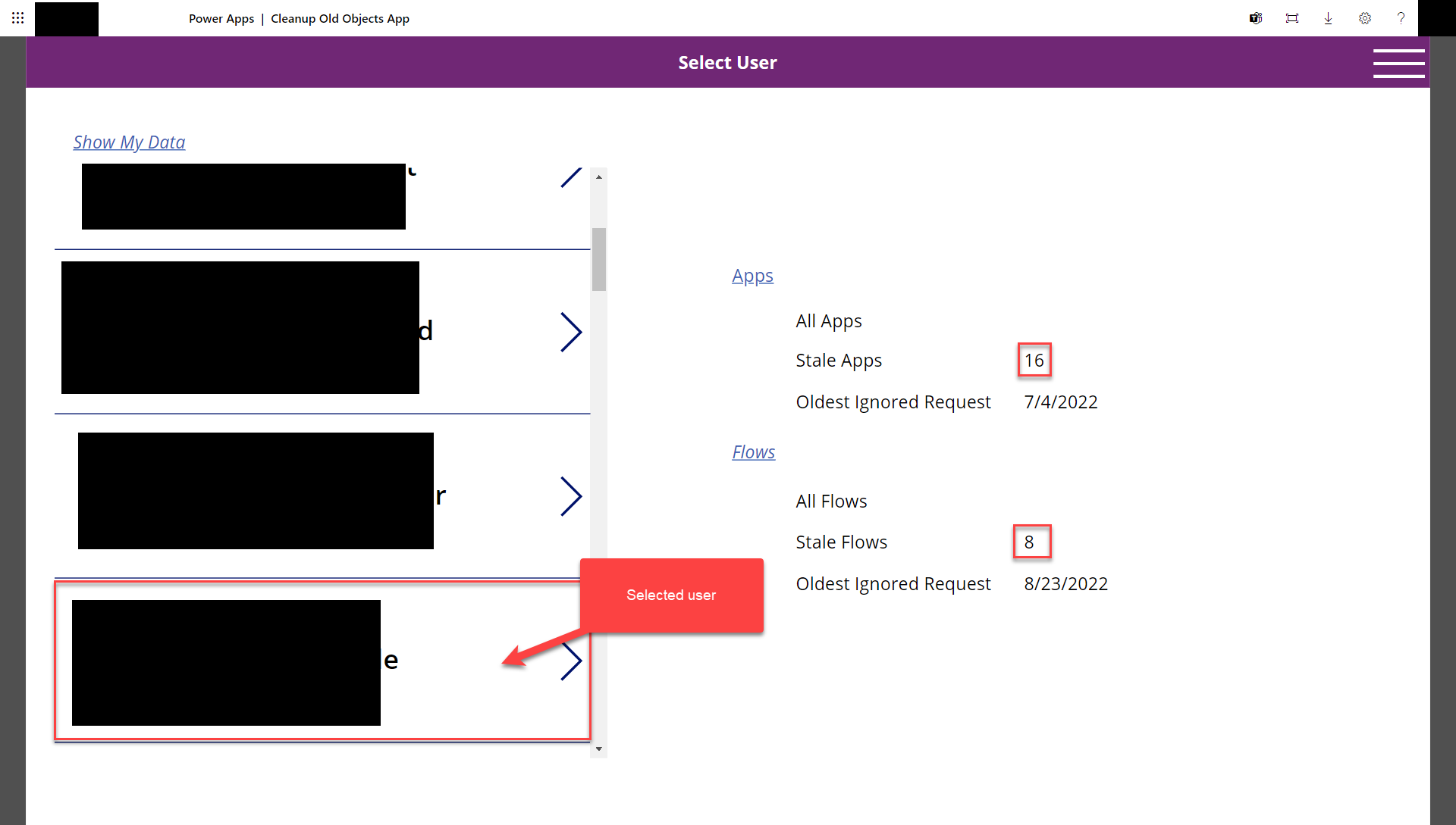[CoE Starter Kit - BUG] Cleanup Old Objects App - non maker employees show some of the orphan ...