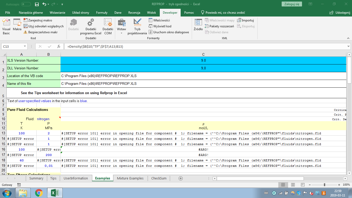 Setup Error 101 With Excel · Issue 101 · Usnistgovrefprop Wrappers