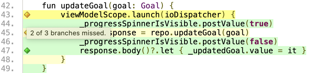 Android "viewModelScope.launch" block not fully covered for Kotlin 1.6.10 · Issue #1290 · jacoco ...