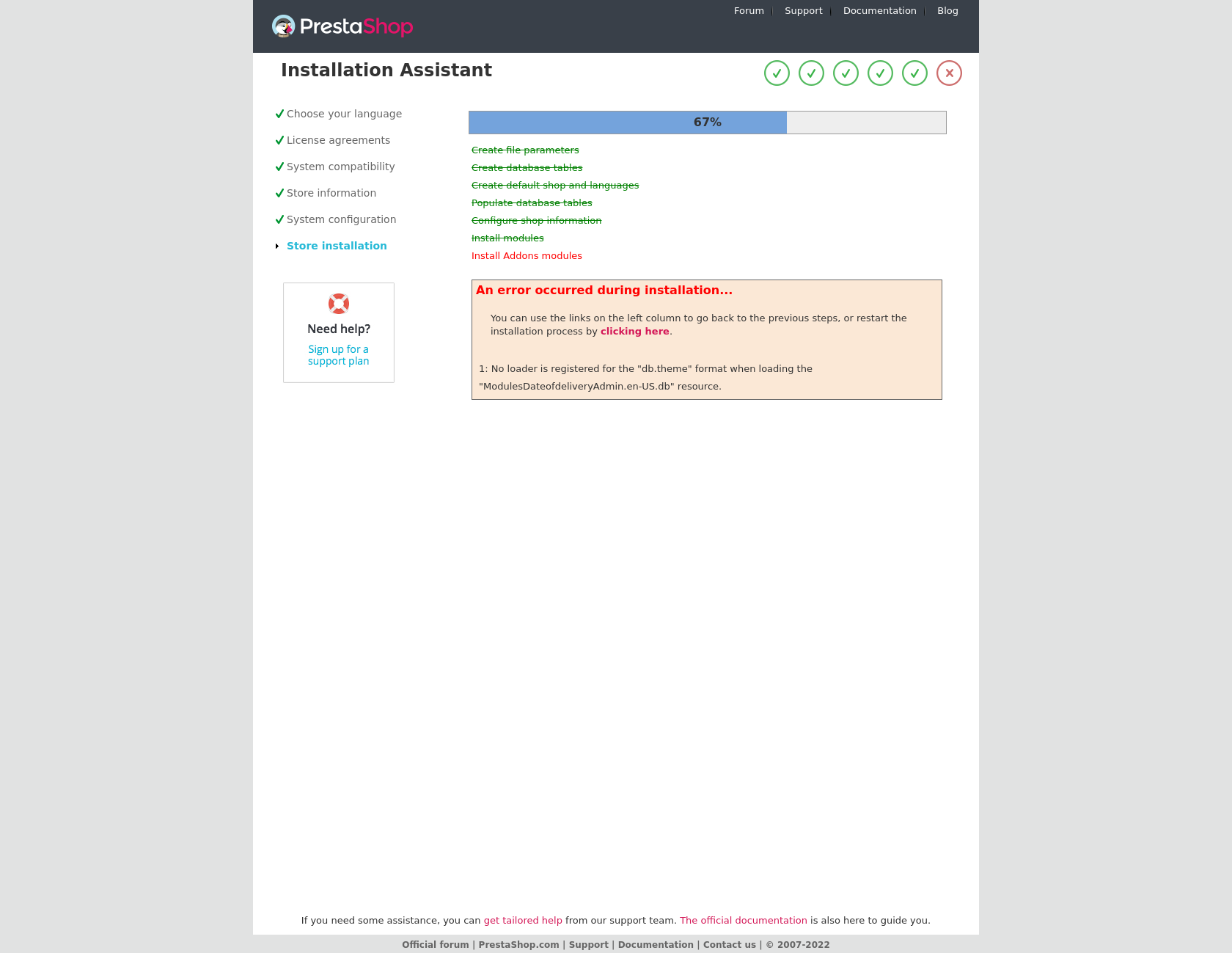 Install PrestaShop fail on module Step · Issue #29501 · PrestaShop/PrestaShop · GitHub