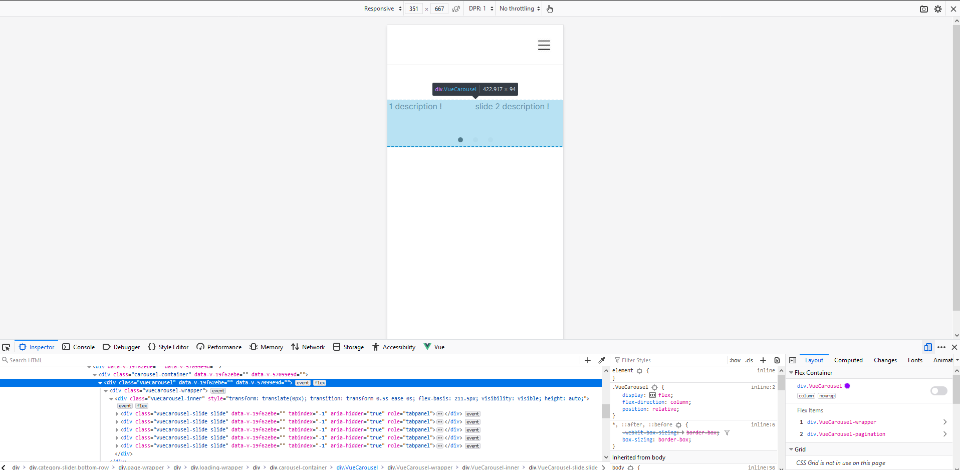 Doesnt Adjust To Small Screens If Within Flex Container · Issue 468 · Ssensevue Carousel · Github