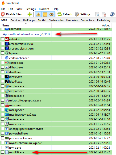 [Bug] Apps can access Internet even when they are in the Apps without intenet access list ...