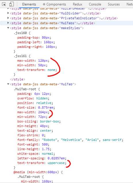 CSS not properly applied in production, RA 3.1.3, Material UI 4.9.0 ...