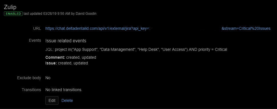Jira to Zulip stream integration · Issue #11995 · zulip/zulip · GitHub