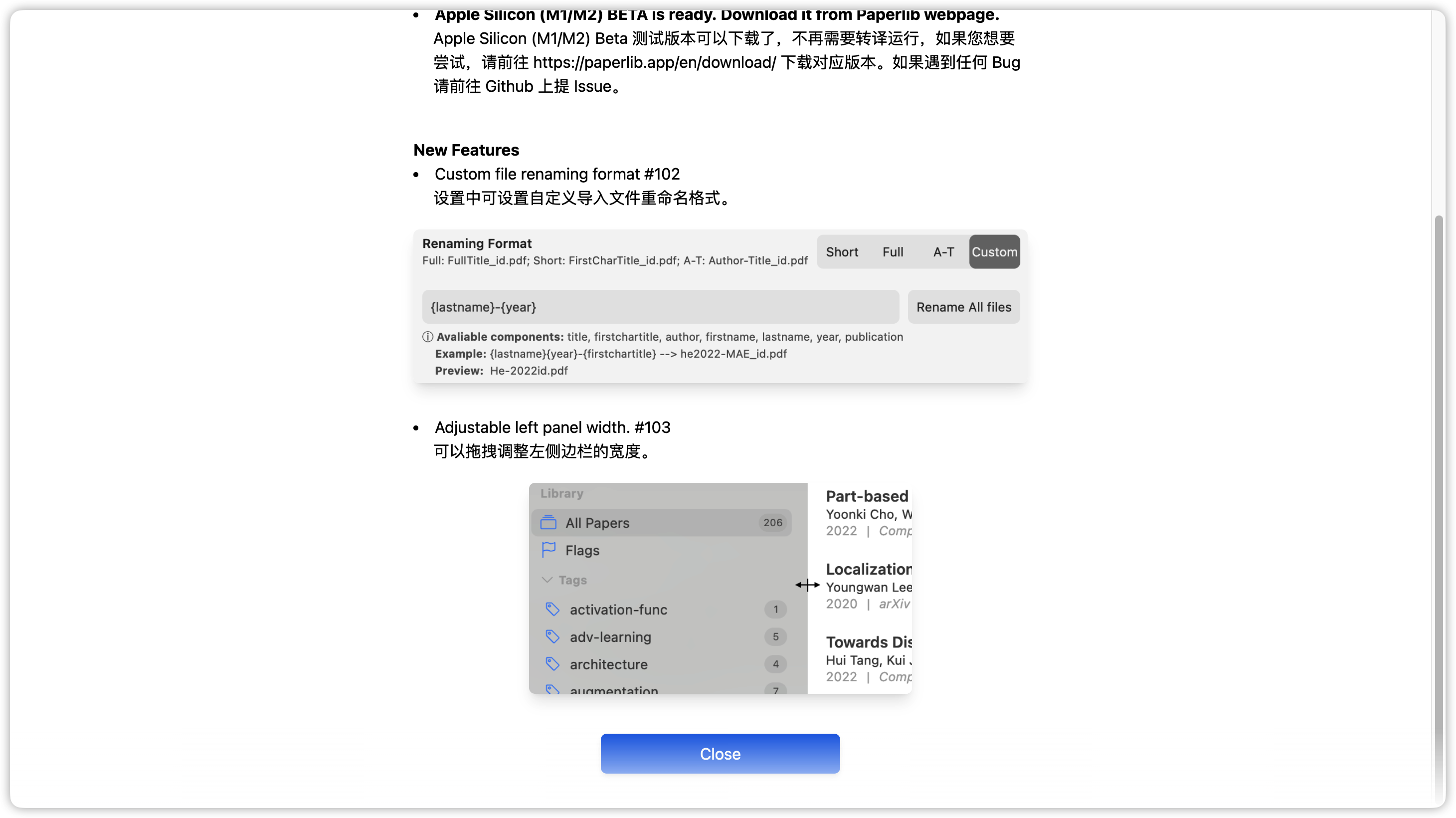 [BUG] The what's new window cannot be closed after updating on small screen. · Issue #109 ...