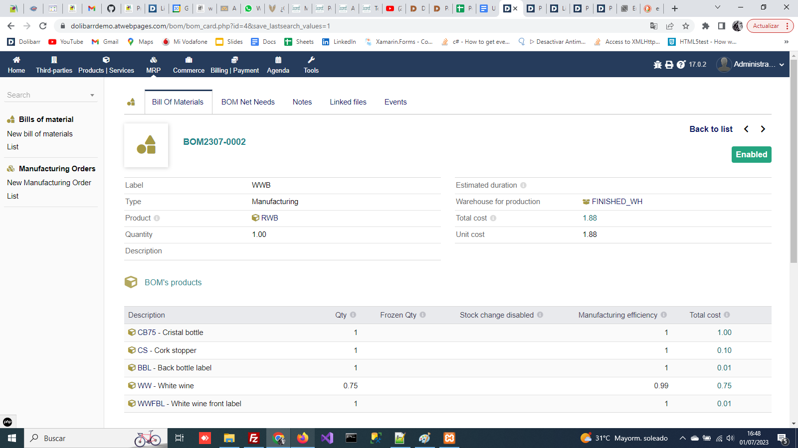 Bad Bom Cost Calculation · Issue 25254 · Dolibarrdolibarr · Github