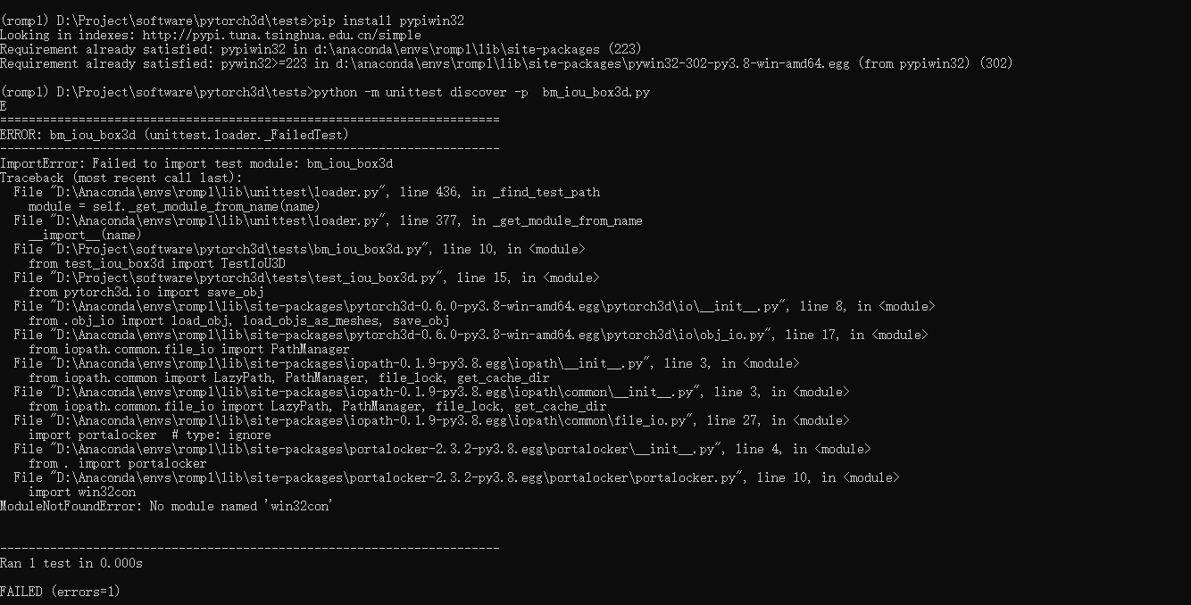 Windows10 Pytorch3d Installation Success But The Test Error · Issue 952 · Facebookresearch 