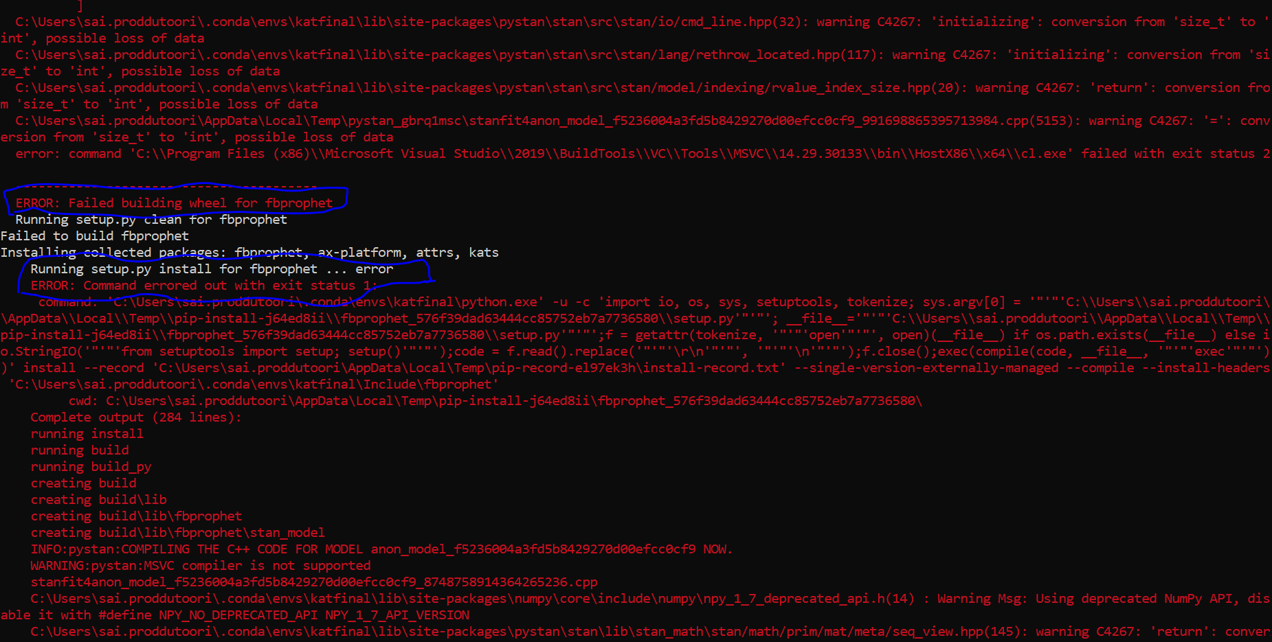 unable to install kats on windows and rhel7 could anyone please help thanks in advance ...