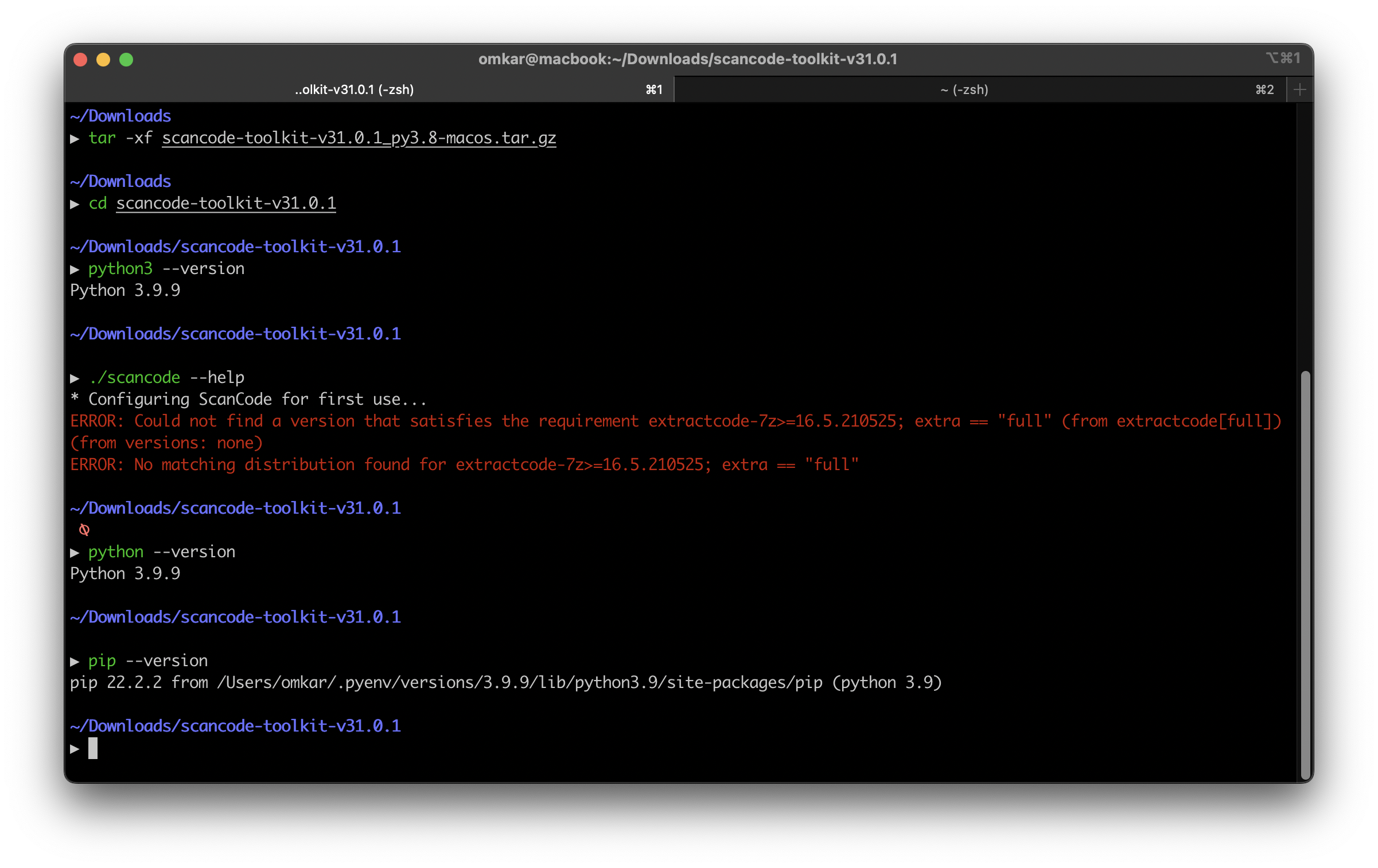 Scancode Toolkit Not Running On Apple Silicon M1 · Issue 3061 · Aboutcode Orgscancode