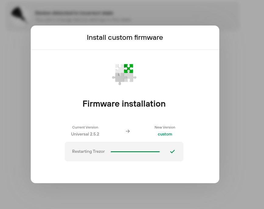 Stuck on "Restarting Trezor" when installing custom unsigned firmware · Issue #6578 · trezor ...