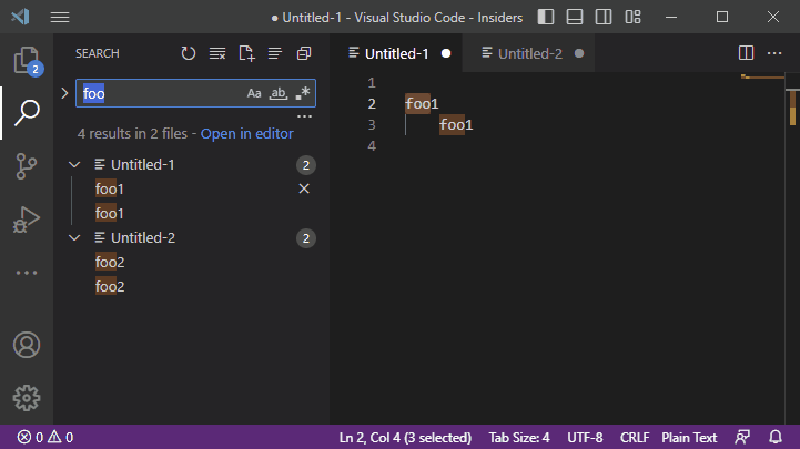 editor.rangeHighlightBackground appears then disappears when stepping through search results ...
