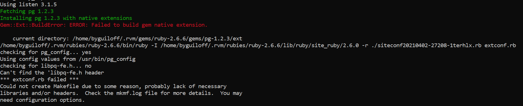 [Paso 8 - Windows] - error occurred while installing pg (1.2.3) · Issue #45 · IIC2143-2021-1 ...