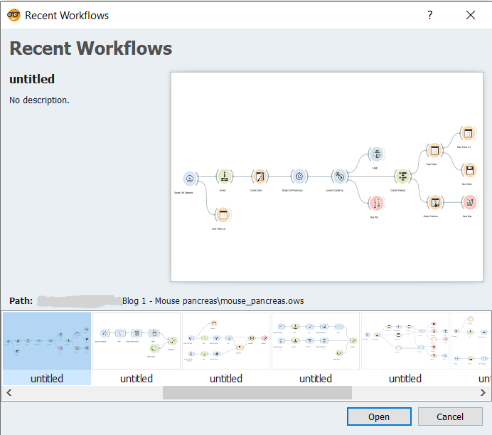 Recent workflows displayed as untitled · Issue #4208 · biolab/orange3 · GitHub