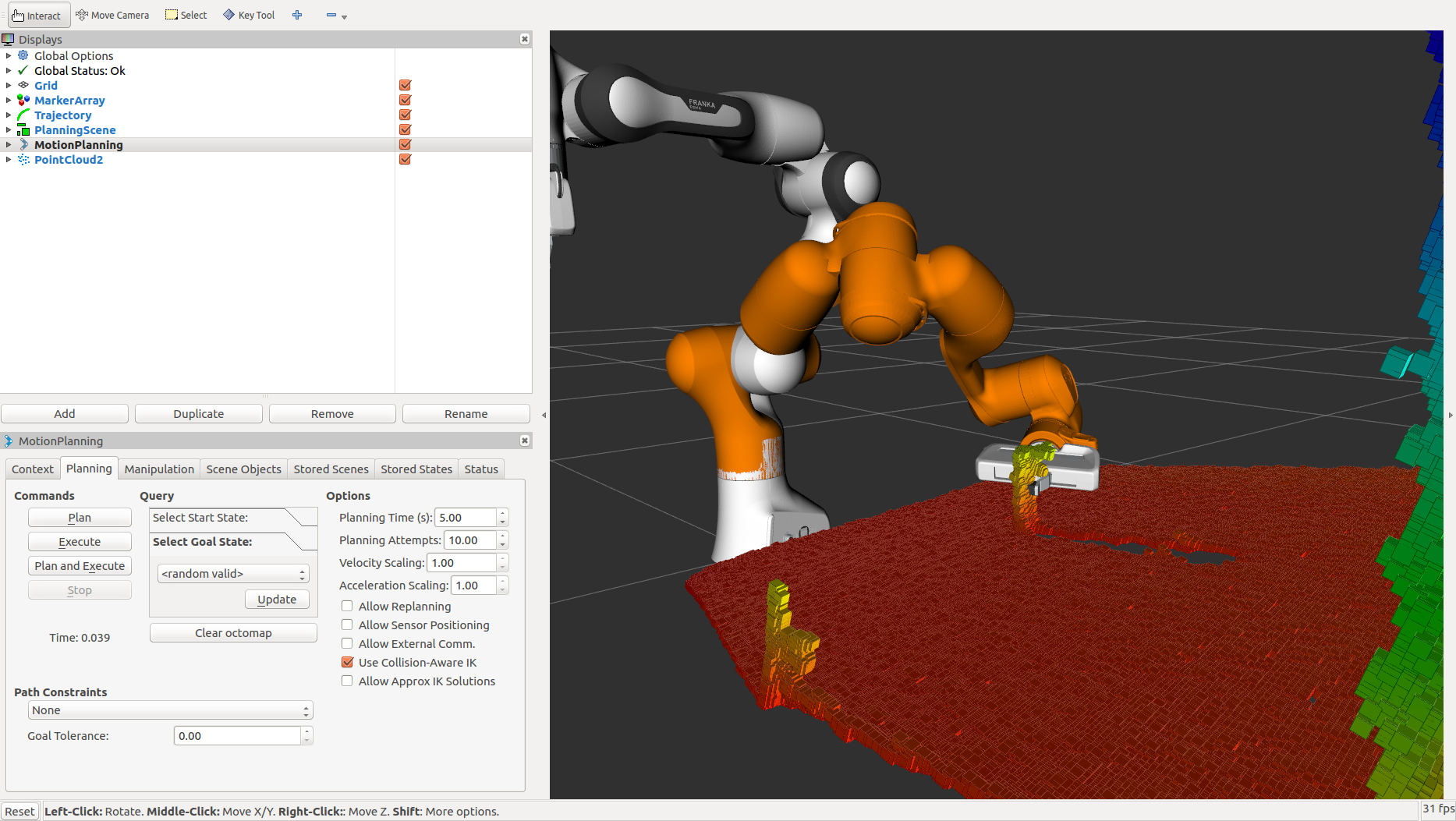 MoveIt planner not avoiding Octomap · Issue #1395 · moveit/moveit · GitHub