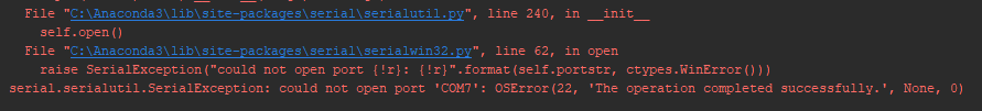 serialwin32.py : could not open port in windows error · Issue #424 · pyserial/pyserial · GitHub