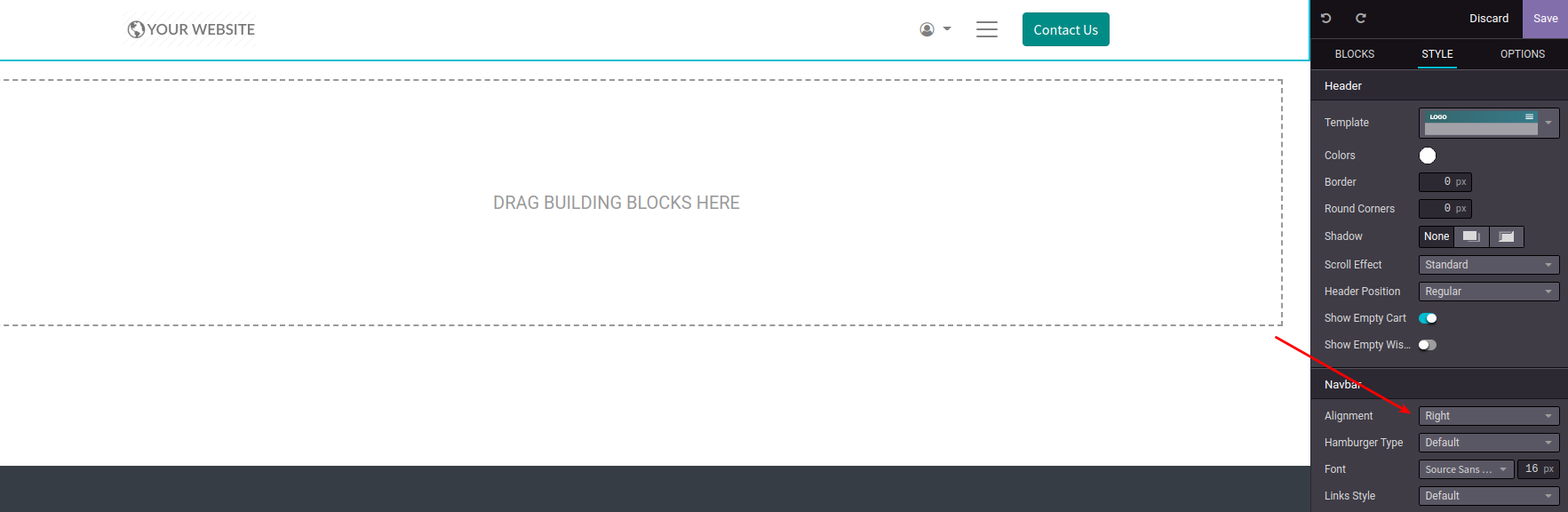 [14.0] website editor doesn't respect chosen header template · Issue ...