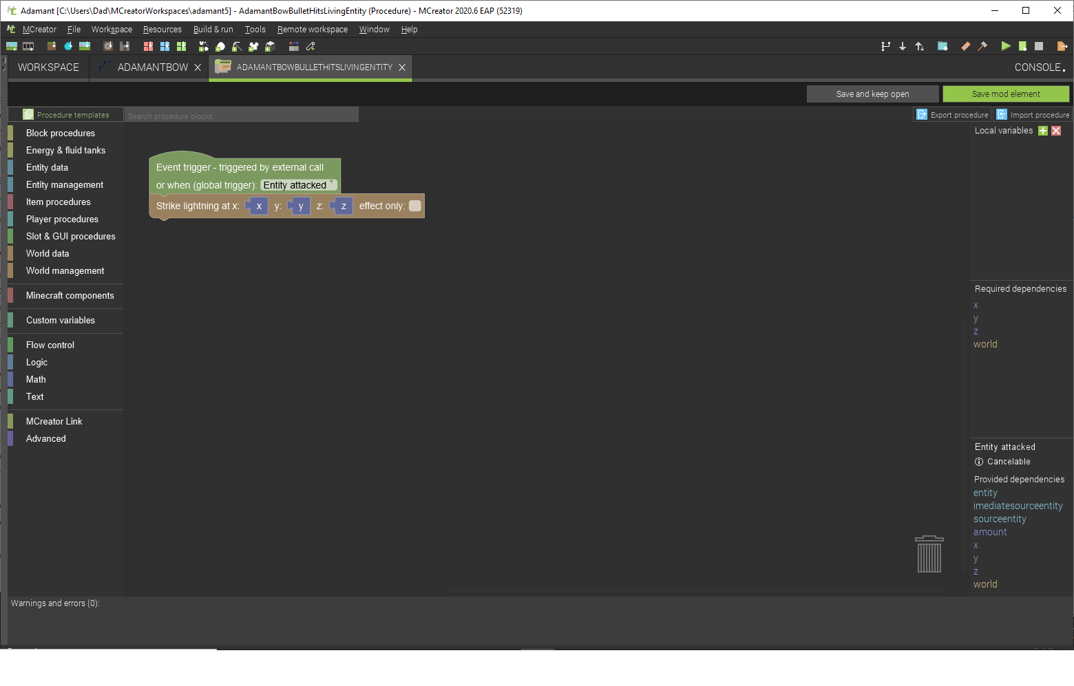 Perpetual lightning · Issue #783 · MCreator/MCreator · GitHub