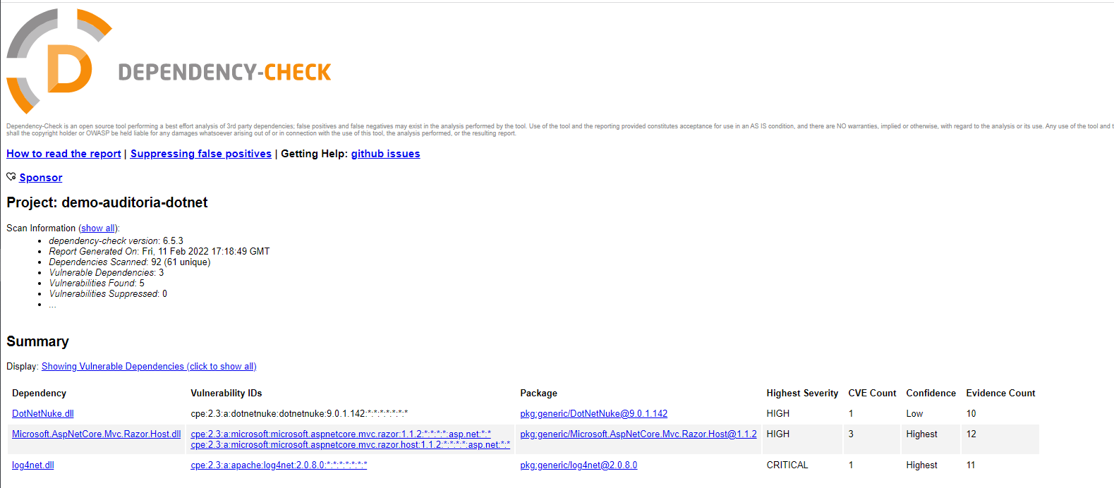 .Net dependency-check report is missing vulnerable dependencies · Issue #4075 · jeremylong ...