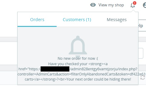 Notification area shows an HTML code instead of a link · Issue #31361 · PrestaShop/PrestaShop ...