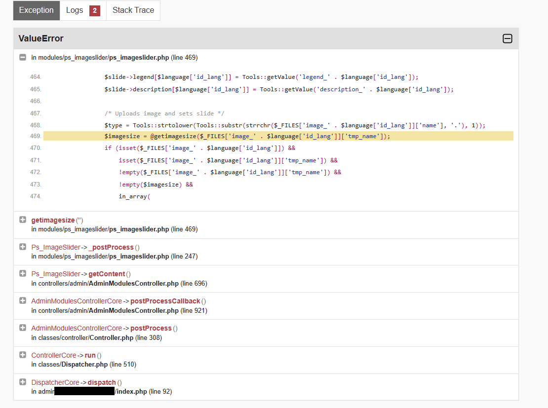 PS 8.0.1 - I cannot add any image to the Image Slider Error 500 · Issue #31441 · PrestaShop ...
