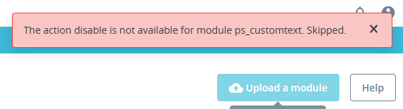 The action disable is not available for module · Issue #31445 · PrestaShop/PrestaShop · GitHub