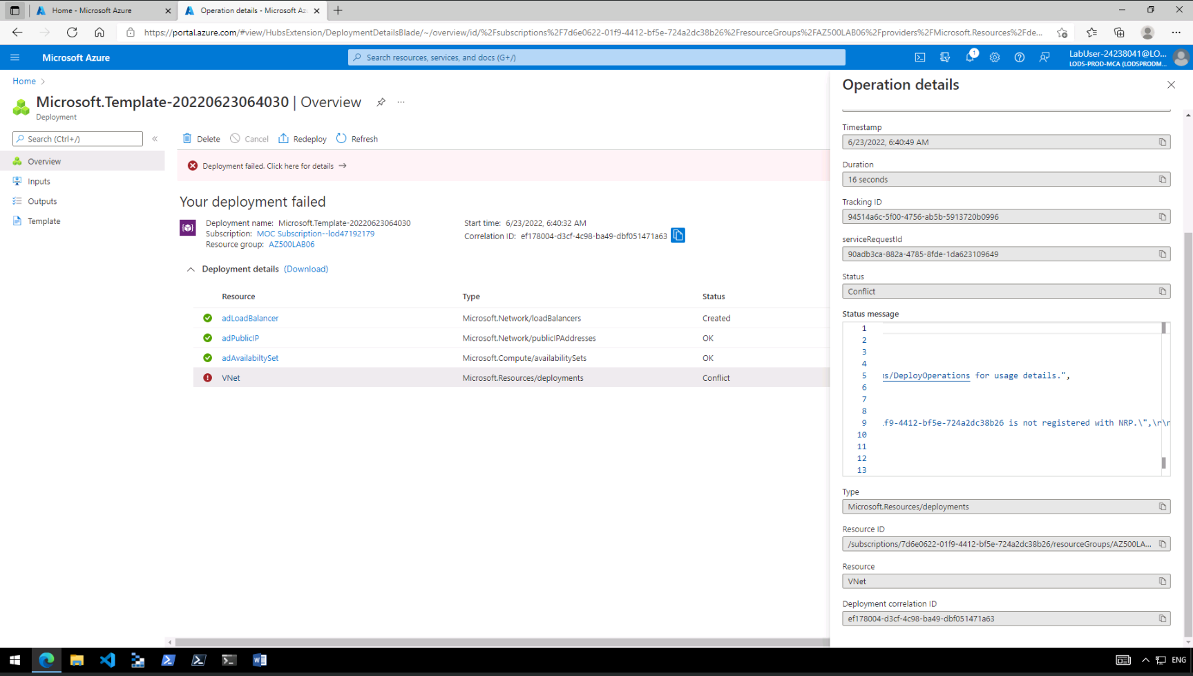 Lab 6 deployment failure · Issue #268 · MicrosoftLearning/AZ500 ...