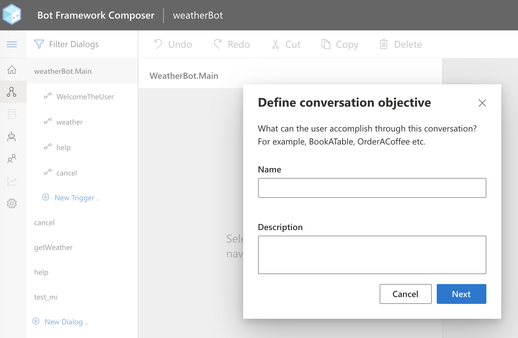 Create New Dialog Should Let Me Start With An Example · Issue 1523 · Microsoftbotframework